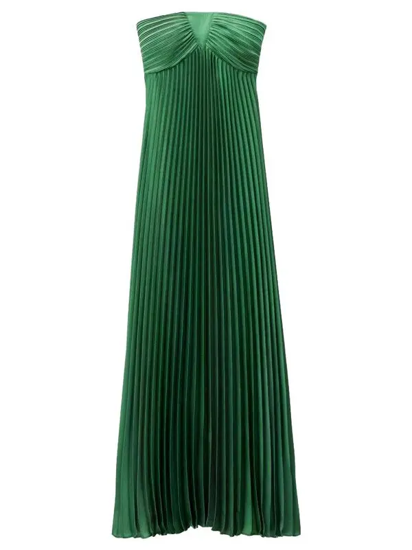 Ba&sh Willow Pleated Strapless Dress - Green