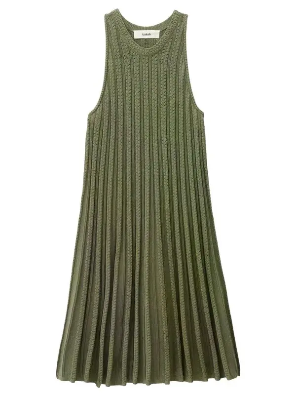 Ba&sh Sinnta Ribbed Sleeveless A-line Dress - Green