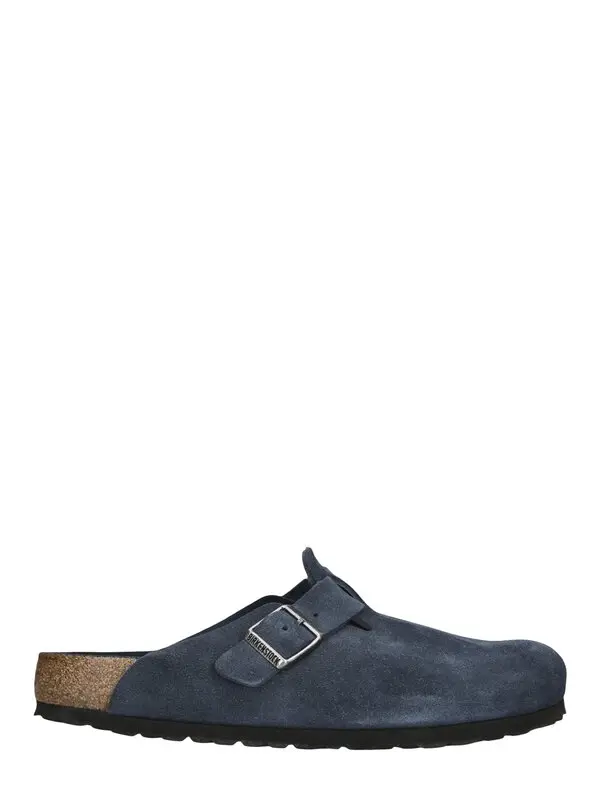 BIRKENSTOCK Suede Boston Clogs - Navy