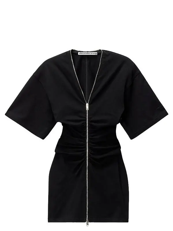 Alexander Wang Gathered T-shirt Dress - Black