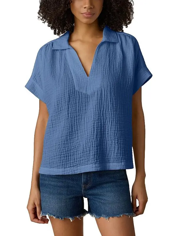 Faherty Brand Cotton Gauze Shirt - Dark Indigo Wash