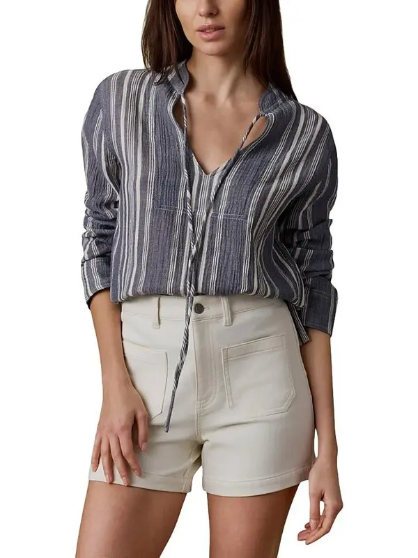 Faherty Brand Dune Gauze Harbor Top - Sea Breeze Stripe