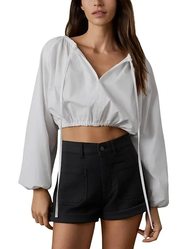 Faherty Brand Coastal Poplin Nera Top - White