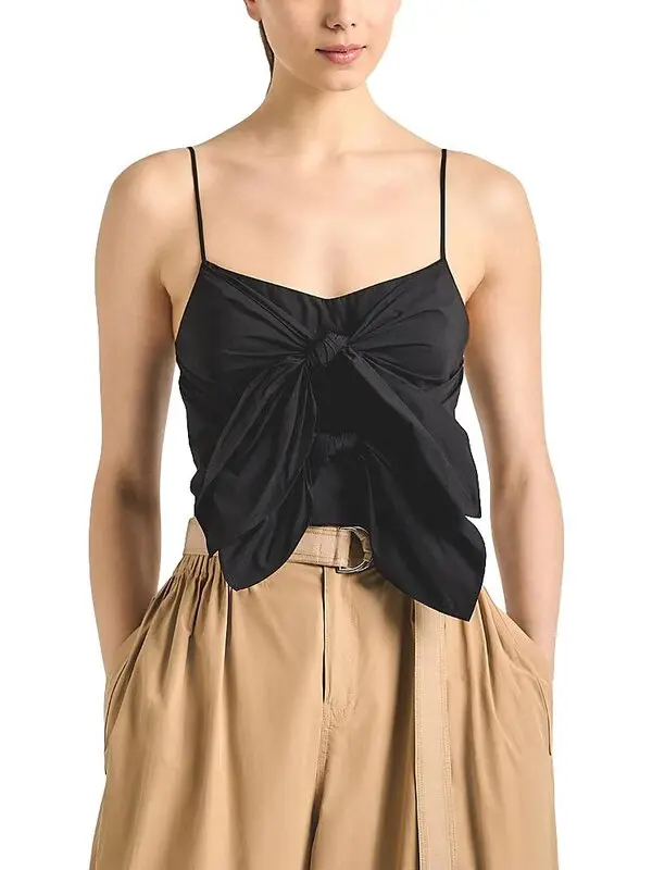 Derek Lam 10 Crosby Shira Poplin Bow Top - Black