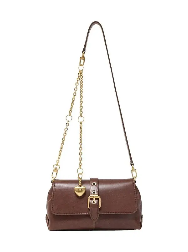 Maje Miss M Leather Shoulder Bag - Brown