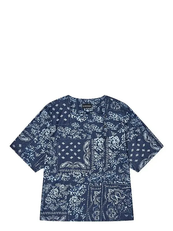 Emporio Armani Bandana Print Chambray Top - Navy Bandana Print