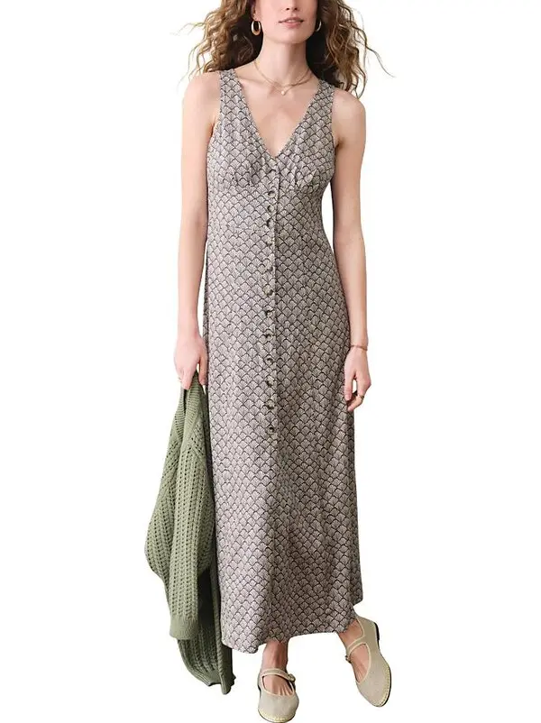Marine Layer Camila Printed Maxi Dress - Navy Sea