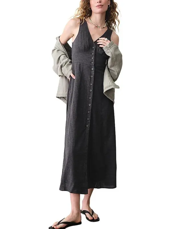 Marine Layer Printed Maxi Dress - Black