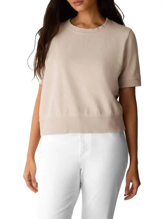 Eileen Fisher Organic Cotton Terry Sweatshirt - Wheat