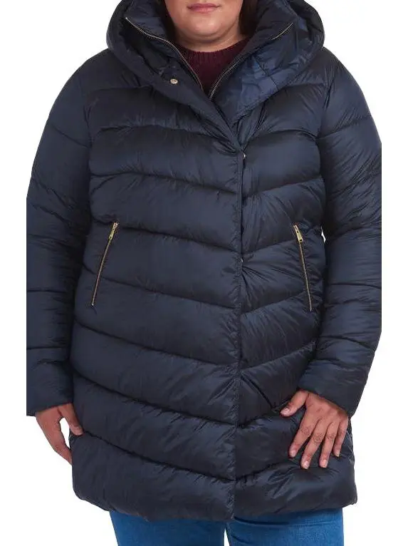 Barbour Orchy Hooded Puffer Jacket - Dark Navy