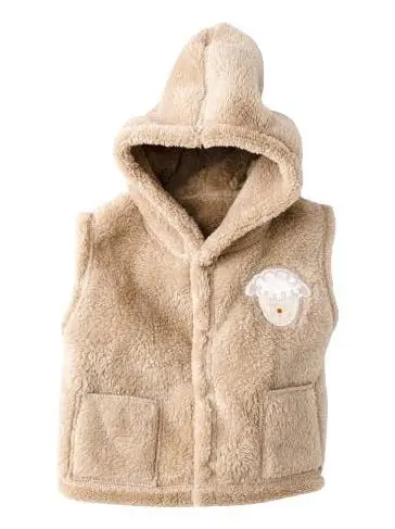 ANDY WAWA Cloud Cuddle Hooded Vest - Beige