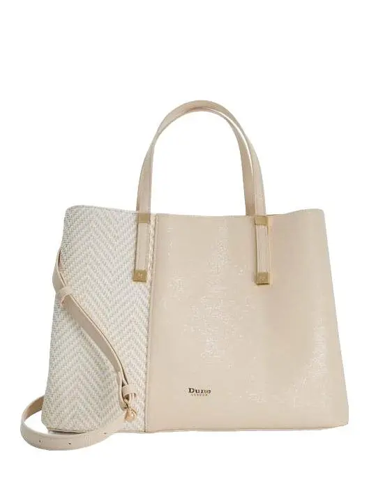 Dune London Faux Leather Tote - Ecru