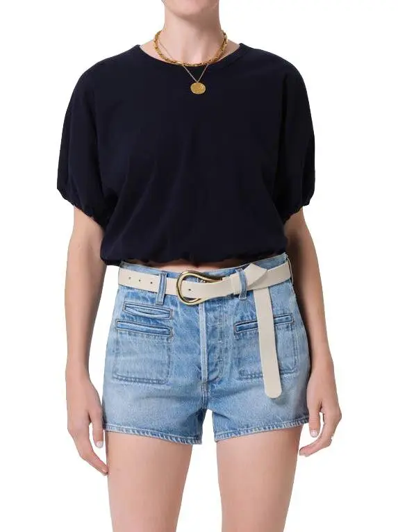 Citizens Of Humanity Gia Bubble Crop Top - Navy