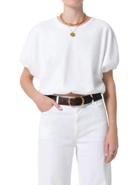Citizens Of Humanity Gia Bubble Crop Top - Soft White Off White