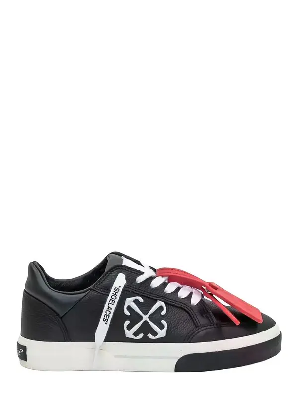 Off-White Anchor-logo Leather Sneakers - Black