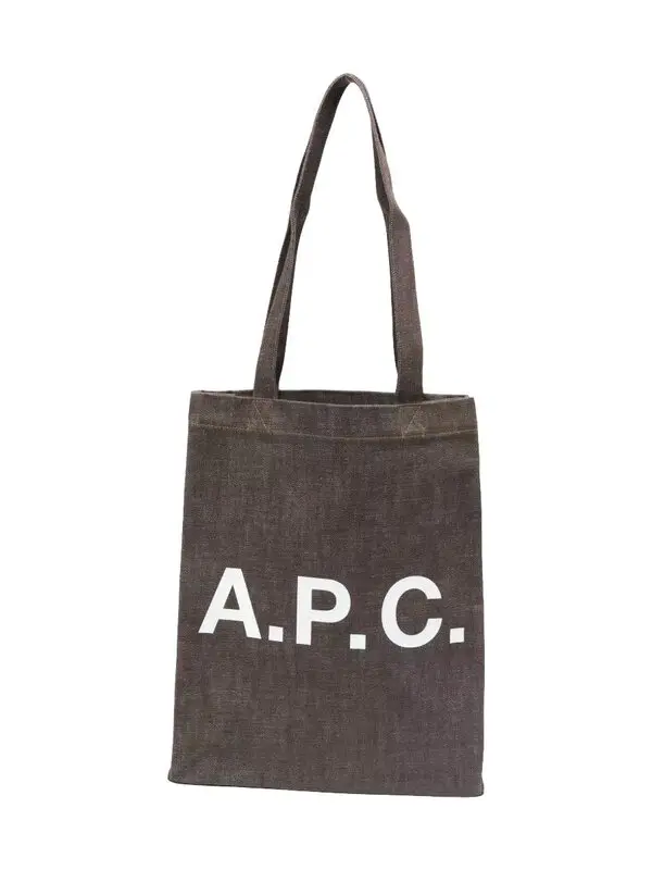 A.p.c. Lou Logo Tote Bag - Brown