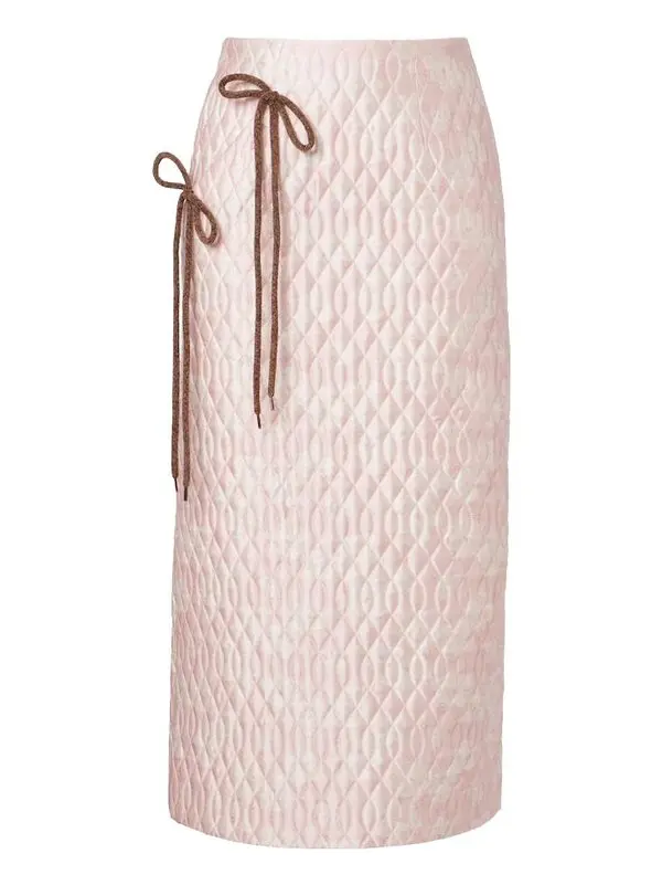 Simone Rocha Floral Quilted Pencil Skirt - Pink