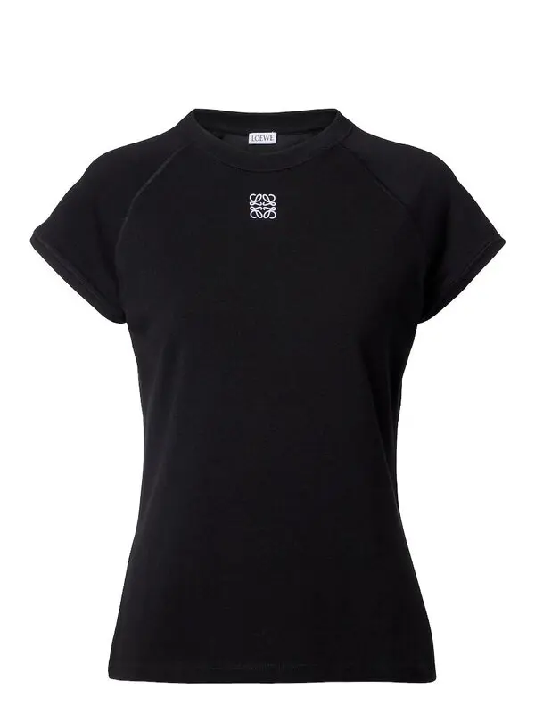 Loewe Anagram Cotton-blend T-shirt - Black