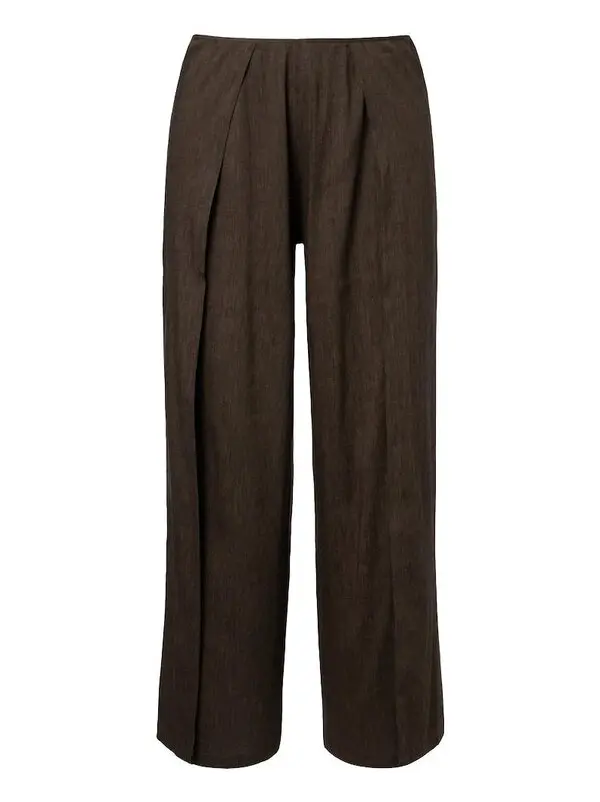 Proenza Schouler Calla Linen-blend Wide-leg Pants - Brown