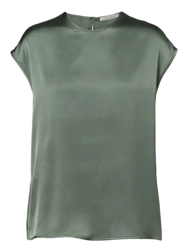 Asceno Dasha Silk Twill Top - Green