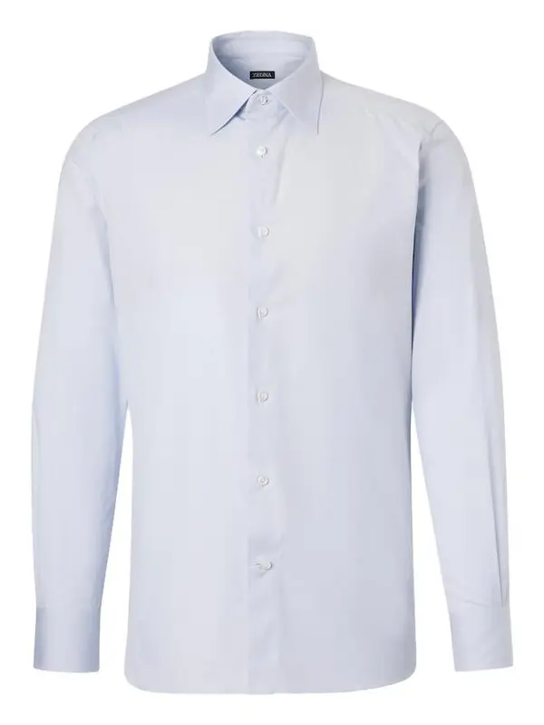 Zegna Cotton-blend Shirt - Blue