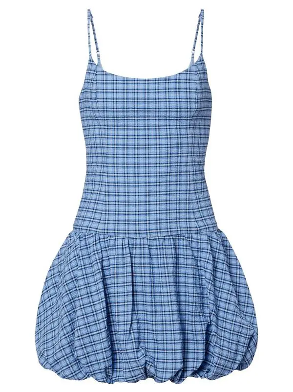 Faithfull The Brand Pelea Checked Cotton Minidress - Blue