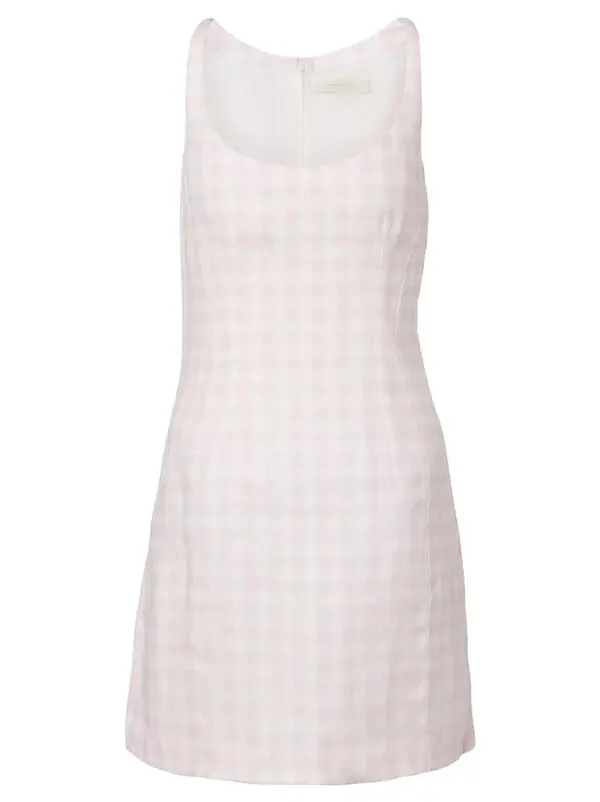 Faithfull The Brand Sanne Gingham Linen Mini Dress - Pink