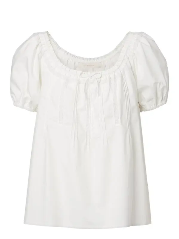 Faithfull The Brand Galle Lace-trimmed Cotton Top - White