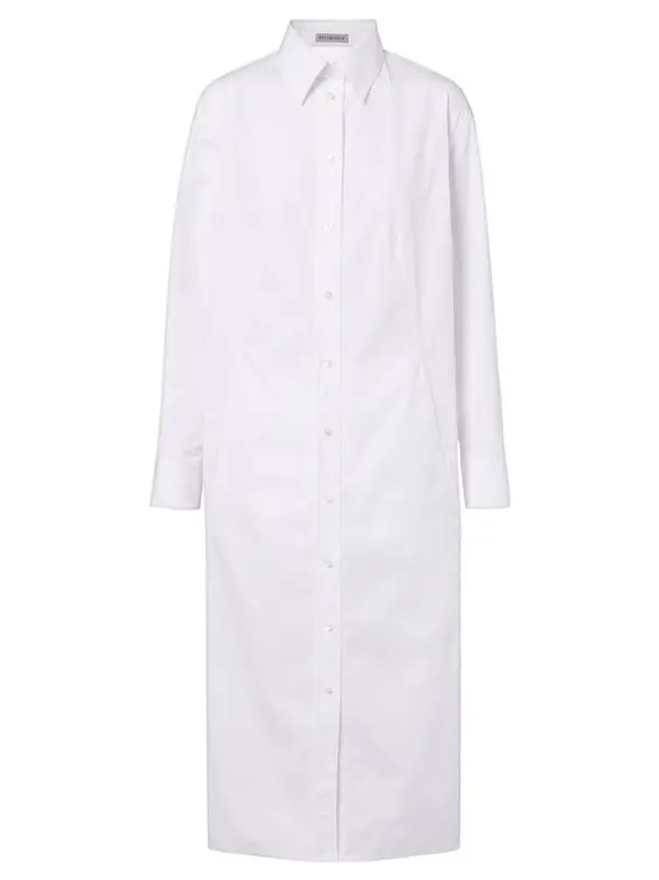 Balenciaga Cotton Poplin Shirt Dress - White
