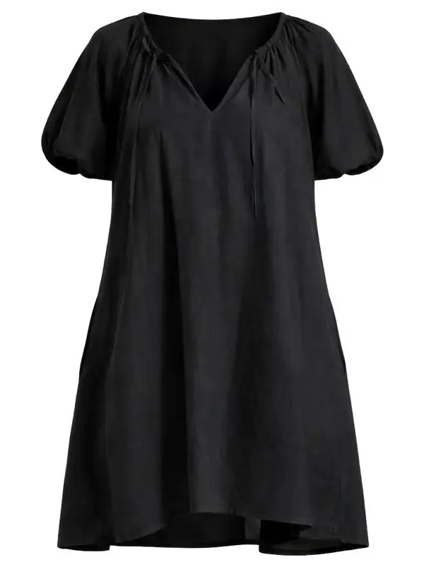 Seafolly Puffed-sleeve V-neck Dress - Black