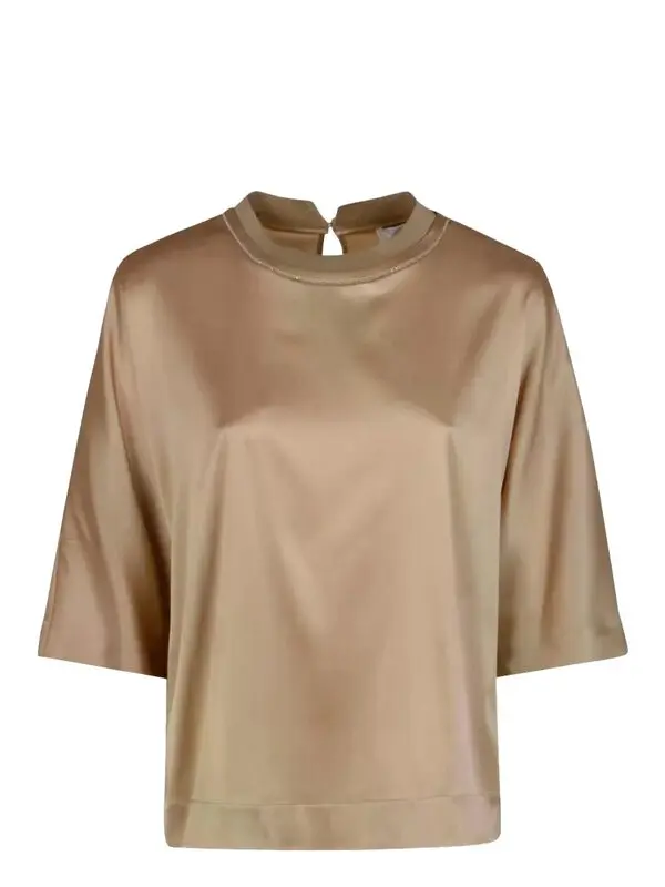 Peserico Beaded-collar Shirt - Neutrals