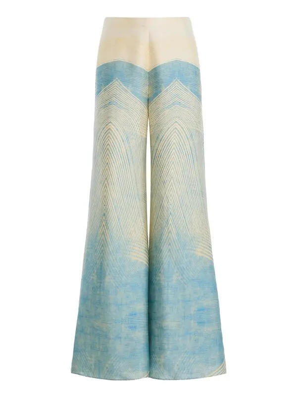 Alexis Andres Printed Flared Pants - Blue