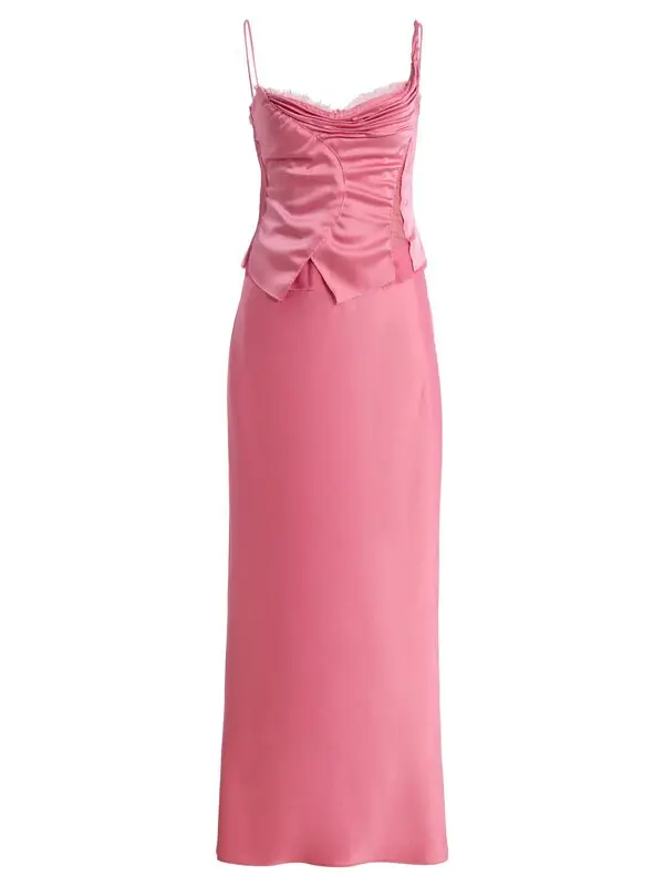 Alejandra Alonso Rojas Hand-draped Bustier Midi Dress - Pink