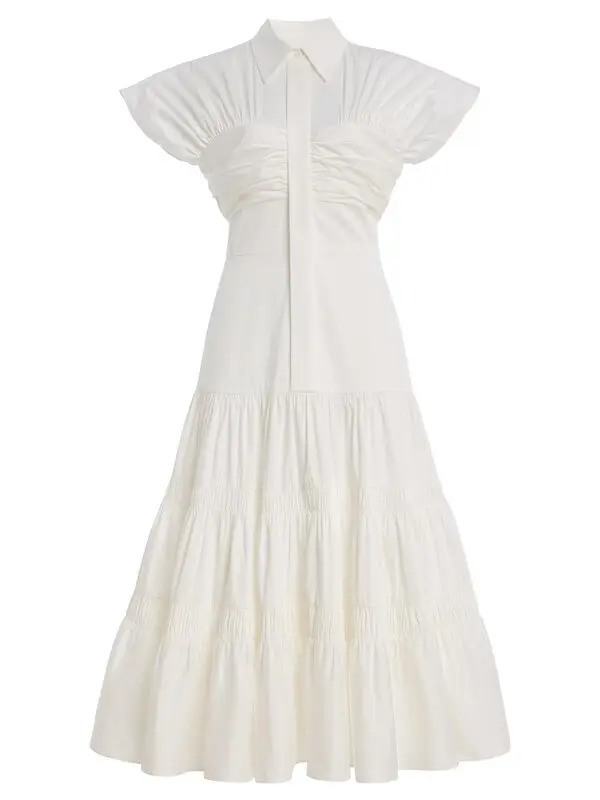 Alexis Carosini Cotton-blend Midi Dress - White