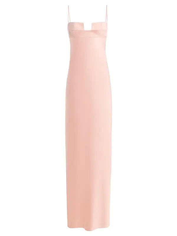 Bevza Satin Maxi Dress - Pink