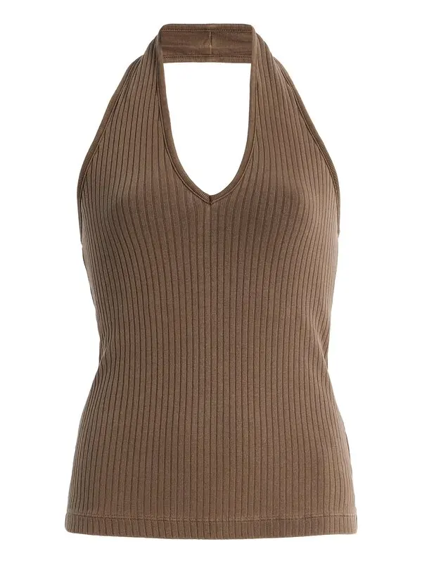 Citizens Of Humanity Thea Ribbed Halter Top - Brown