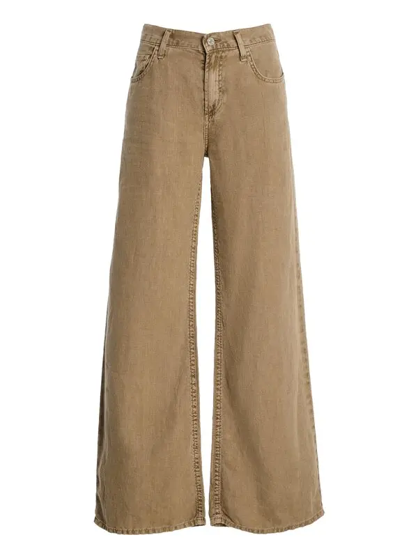 Citizens Of Humanity Nora Low-rise Linen Trousers - Neutral