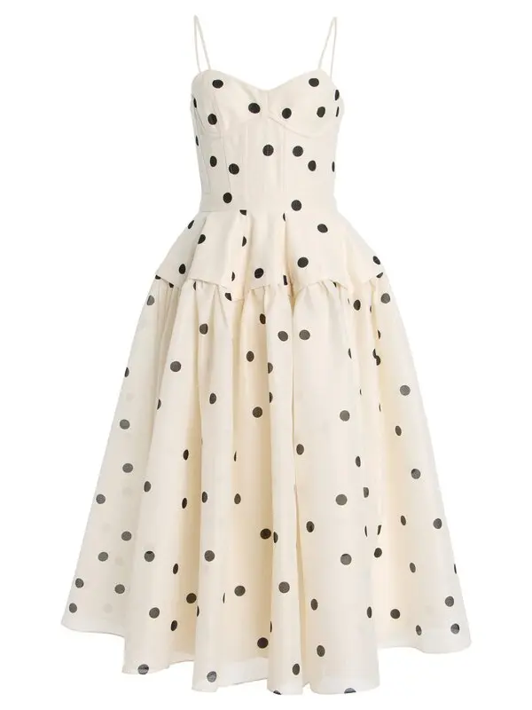 Alexis Parma Polka-dot Crepe Midi Dress - Ivory