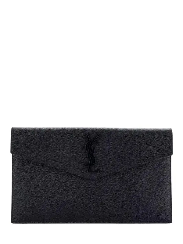 Saint Laurent Uptown Pouch Leather Clutch Bag - Black