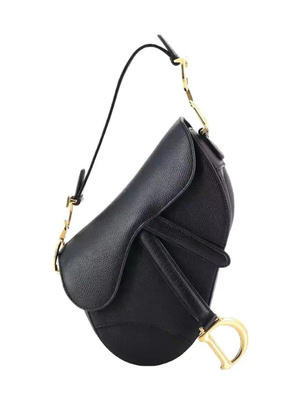 Dior Saddle Handbag Leather Mini Shoulder Bag - Black