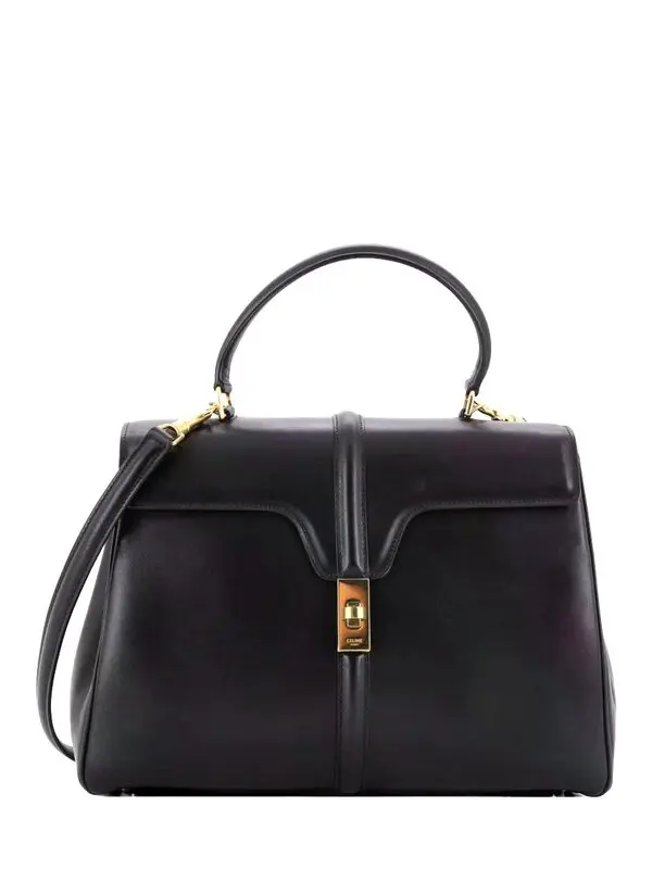 Celine 16 Top Handle Medium Satchel - Black