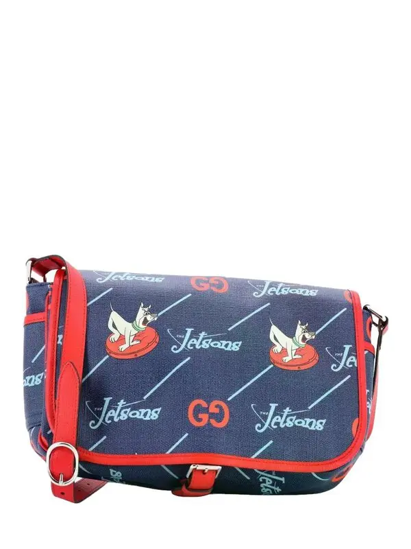Gucci X The Jetsons Gg Astro Printed Flap Messenger Bag - Blue