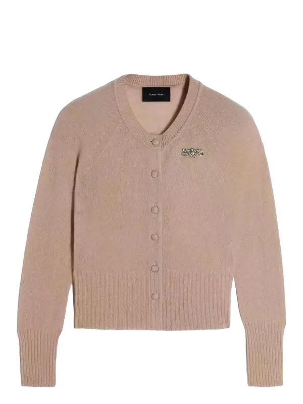 Simone Rocha Relaxed Embellished Cashmere Cardigan - Neutrals