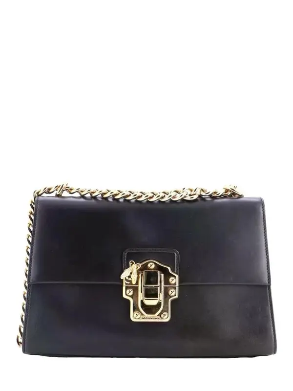 Dolce & Gabbana Lucia Chain Flap Bag Leather Large - Black