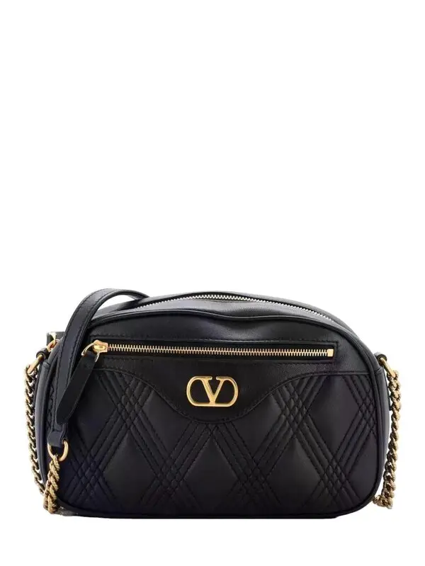 Valentino Garavani Quiltie Camera Bag Quilted Leather Small - Black