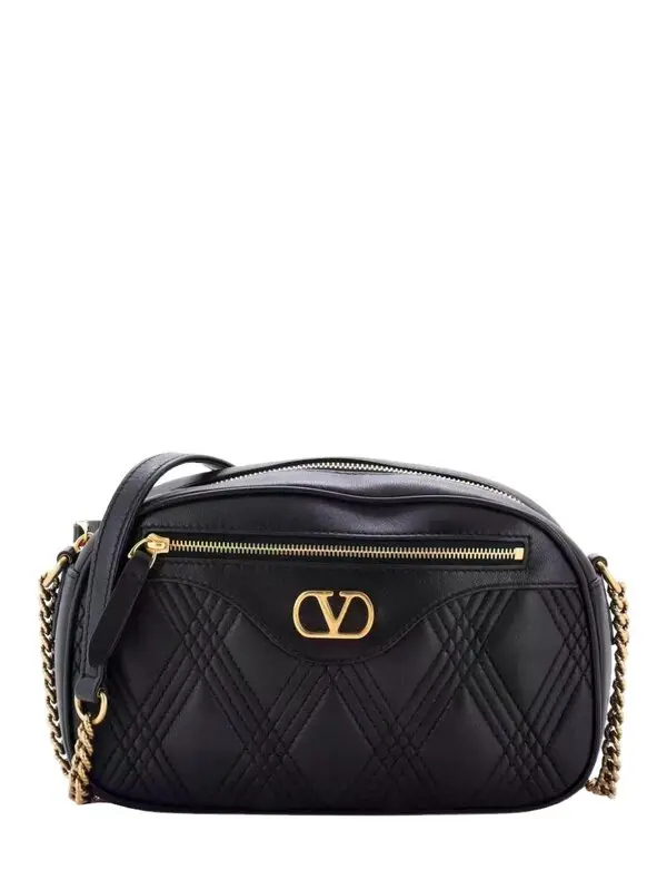 Valentino Garavani Quiltie Camera Bag Quilted Leather Small - Black
