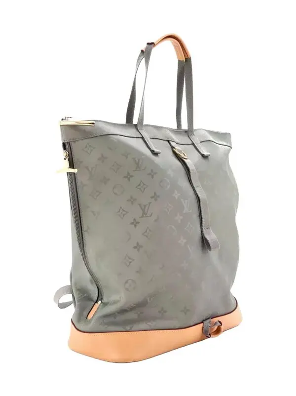 LOUIS VUITTON Zipped Tote Limited Edition Titanium Monogram Canvas Backpack - Grey