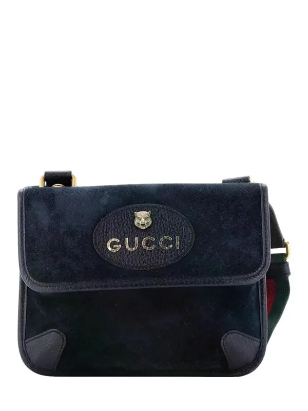 Gucci Neo Vintage Flap Messenger Small Crossbody Bag - Blue