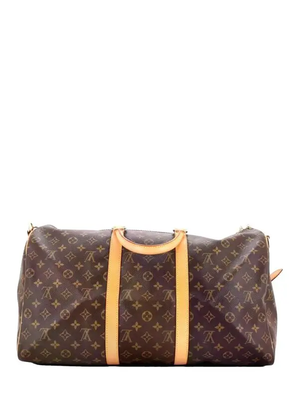 LOUIS VUITTON Keepall Bandouliere 50 Travel Bag Monogram Canvas - Brown