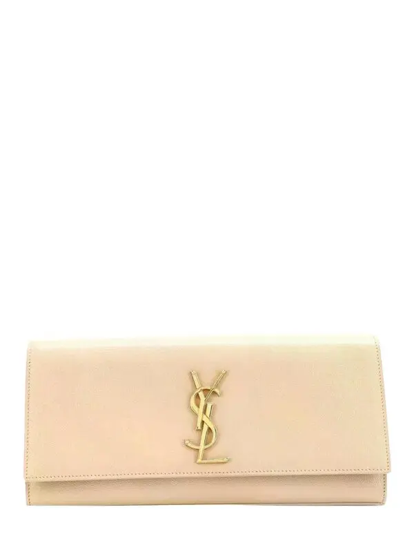 Saint Laurent Classic Monogram Long Clutch Bag - Neutrals